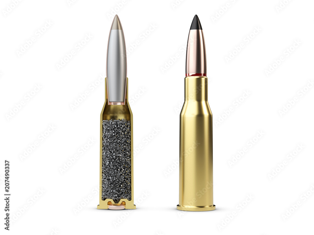 Structure of bullet on white background, 3d Illustration Stock ...