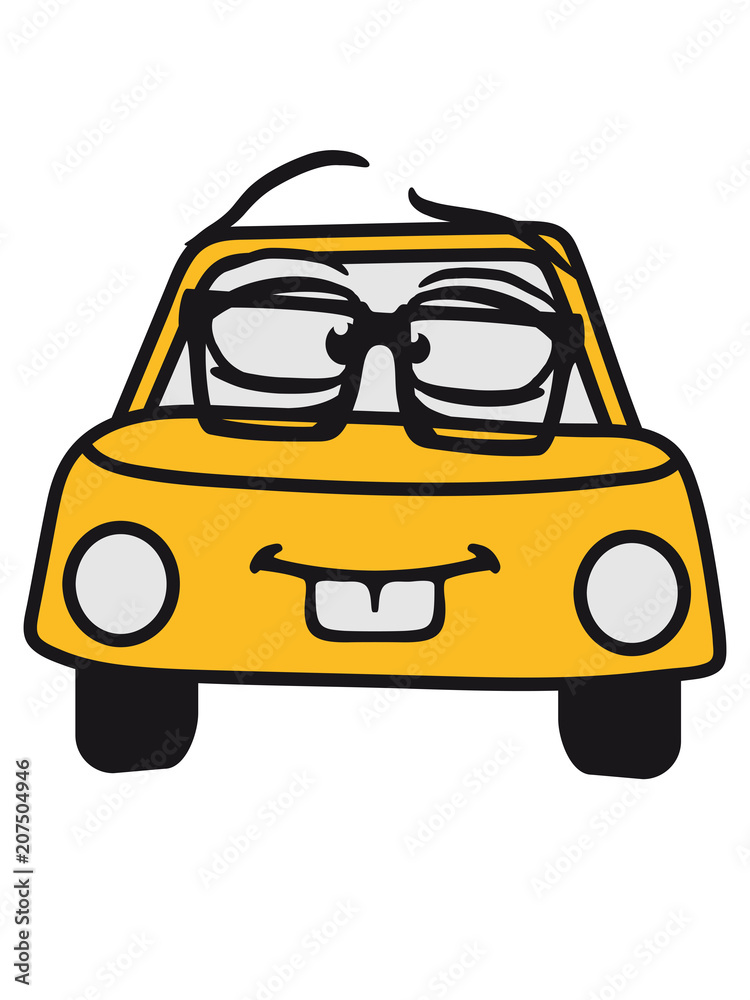 lebending gesicht comic cartoon vorne front ansicht auto raser schnell ...