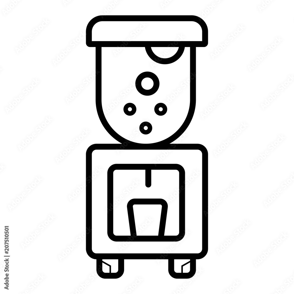 Office water cooler icon in outline style isolated on white background ...