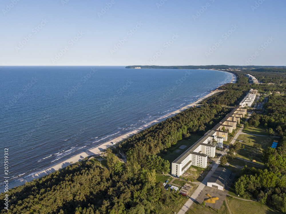 Aerial view of Prora, a beach resort built by Nazi Germany Stock Photo ...