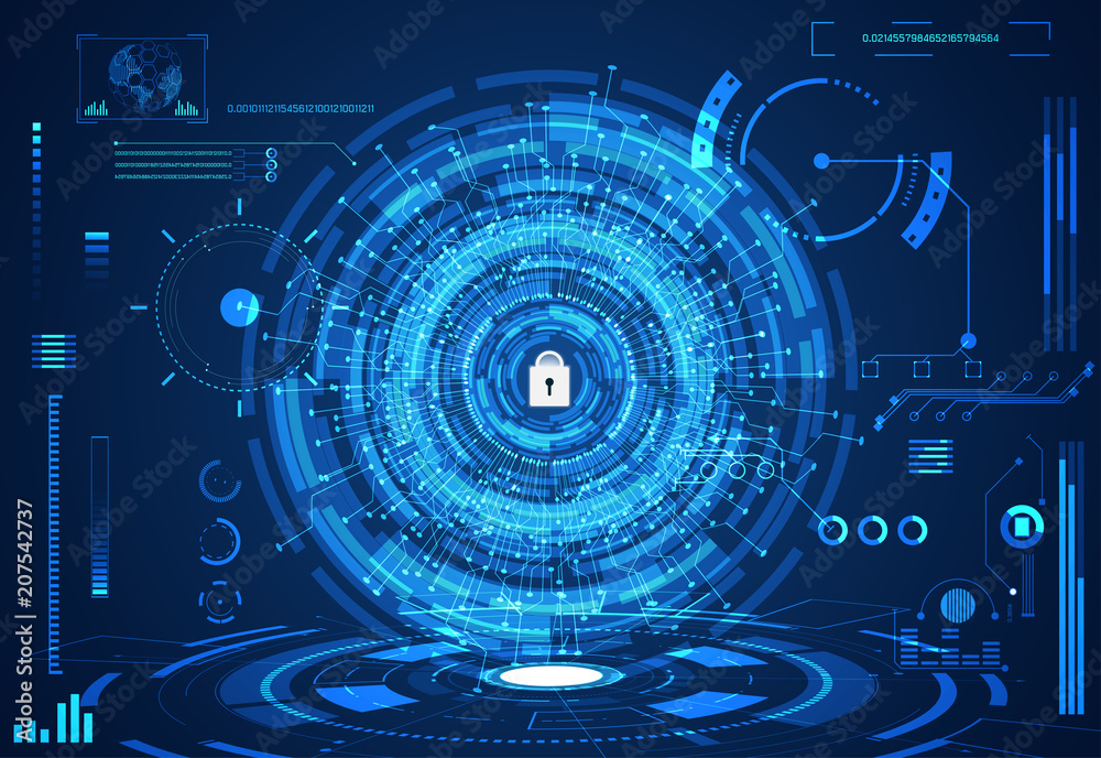 abstract technology ui futuristic concept cyber security hud interface ...