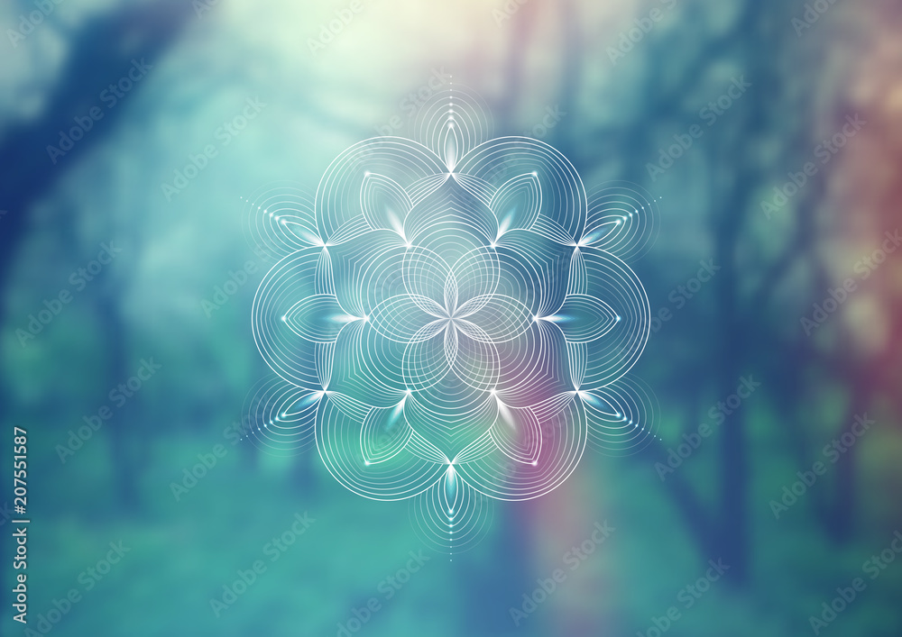 Vector template of banner, horizontal format; Spiritual sacred geometry ...