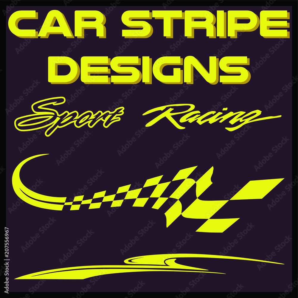 Tribal and cool Car stripe design set. Adhesive vinyl sticker designs ...