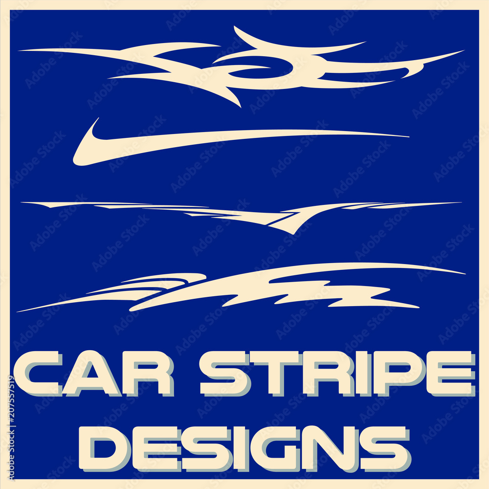 Tribal and cool Car stripe design set. Adhesive vinyl sticker designs ...