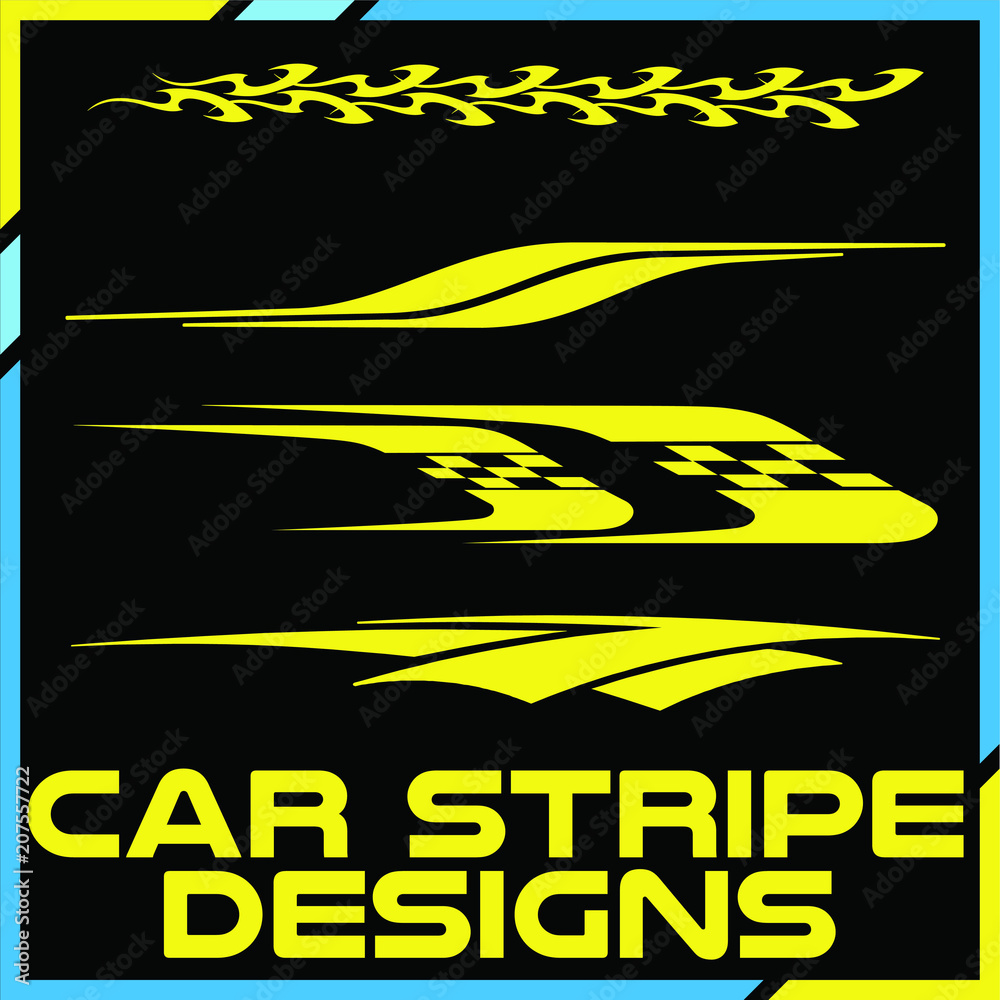 Tribal and cool Car stripe design set. Adhesive vinyl sticker designs ...
