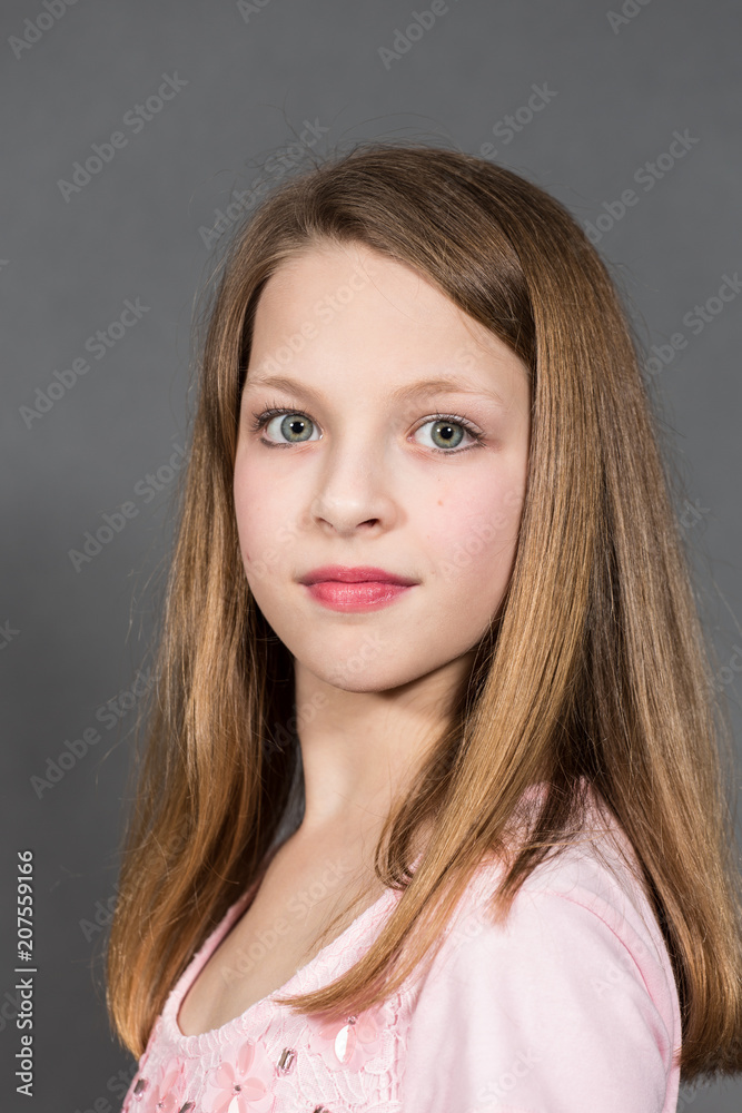 Preteen Girl Headshot Stock Photo | Adobe Stock