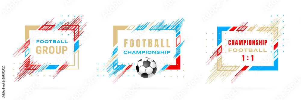 Football cup, soccer championship illustration. Vector frames with ...