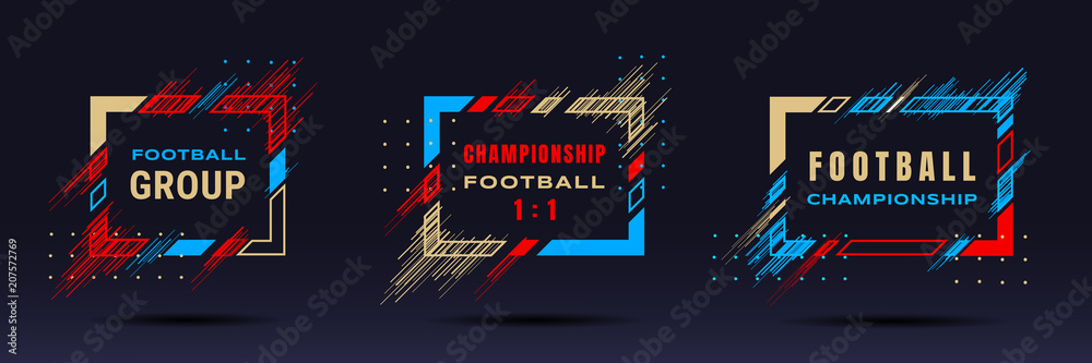 Football cup, soccer championship illustration. Vector frames with ...