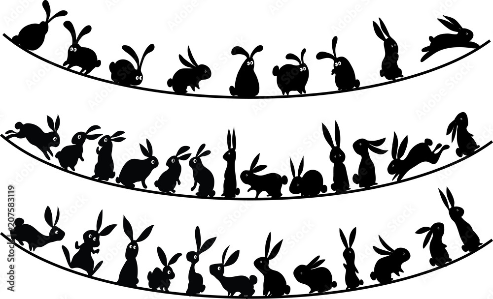 rabbit border design background Stock Vector | Adobe Stock