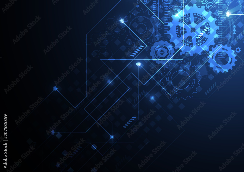 Abstract machine background with technology circuit board texture ...