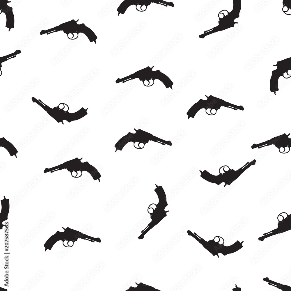 Seamless background with revolvers Stock Vector | Adobe Stock