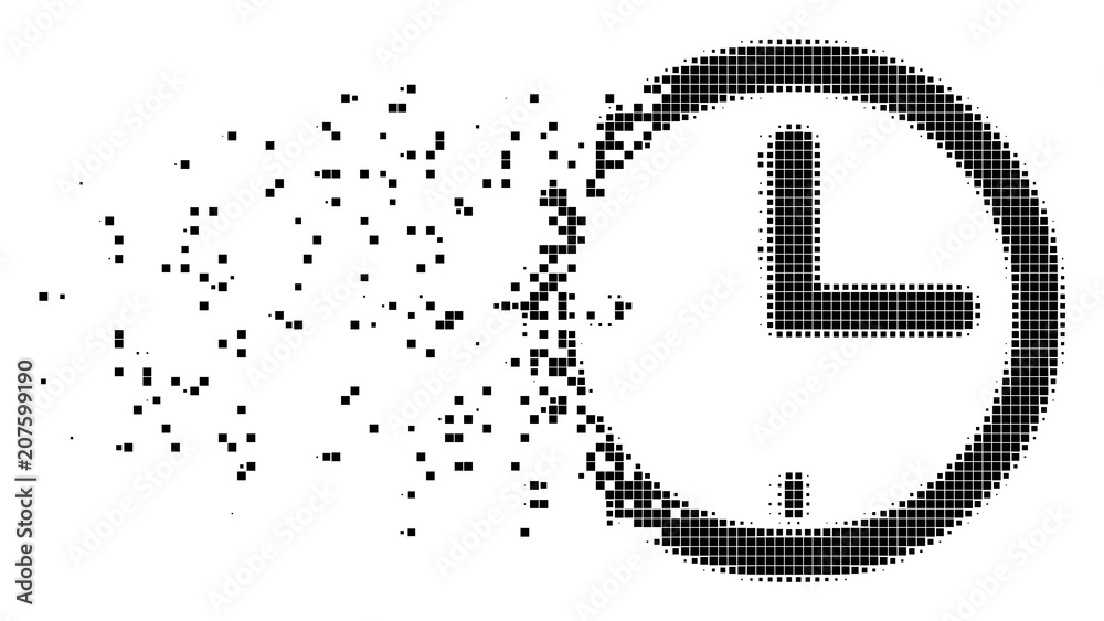 Vetor de Dissolved time dotted vector icon with disintegration effect ...