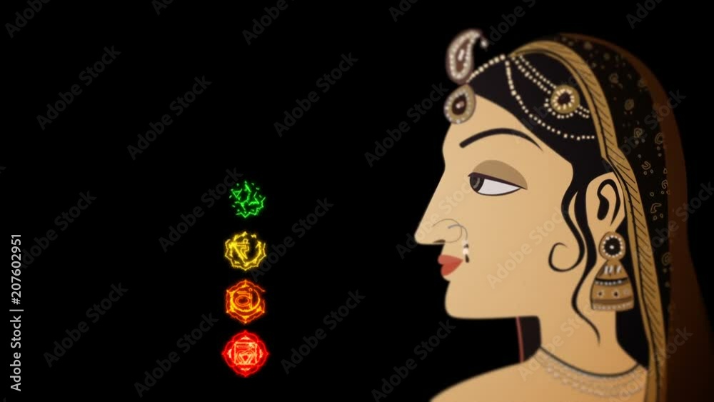 Indian Hindu Woman and the Seven Chakras Stock Video | Adobe Stock
