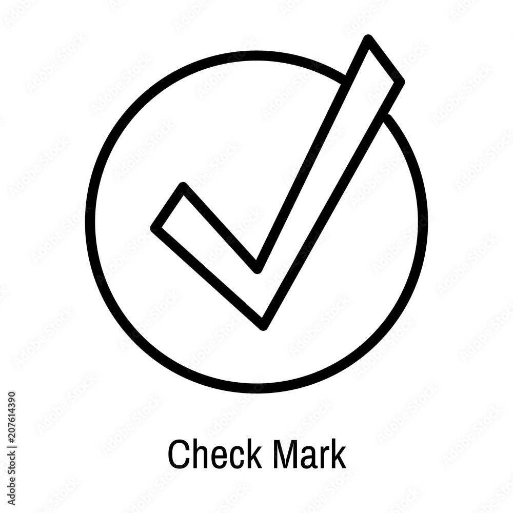 Check Mark icon vector sign and symbol isolated on white background ...