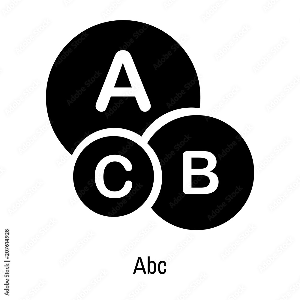 Abc icon vector sign and symbol isolated on white background, Abc logo ...