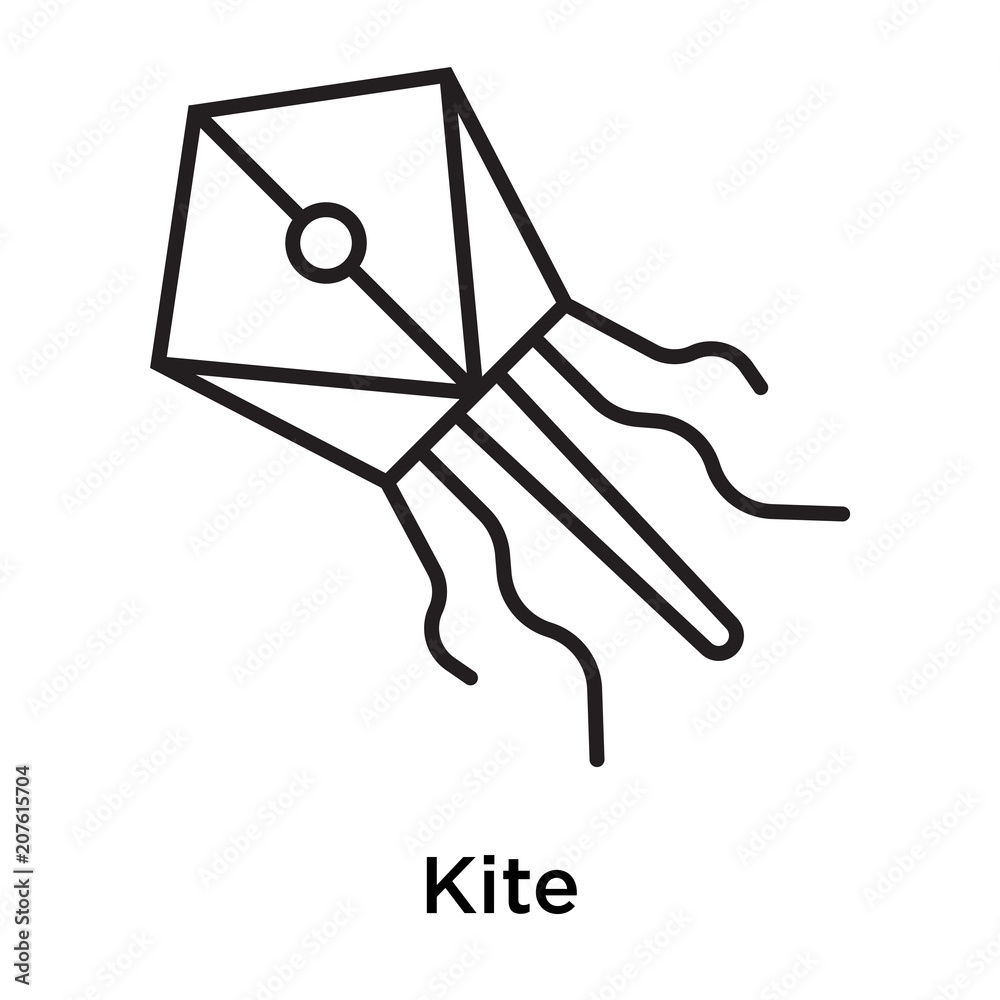 Kite icon vector sign and symbol isolated on white background Stock ...