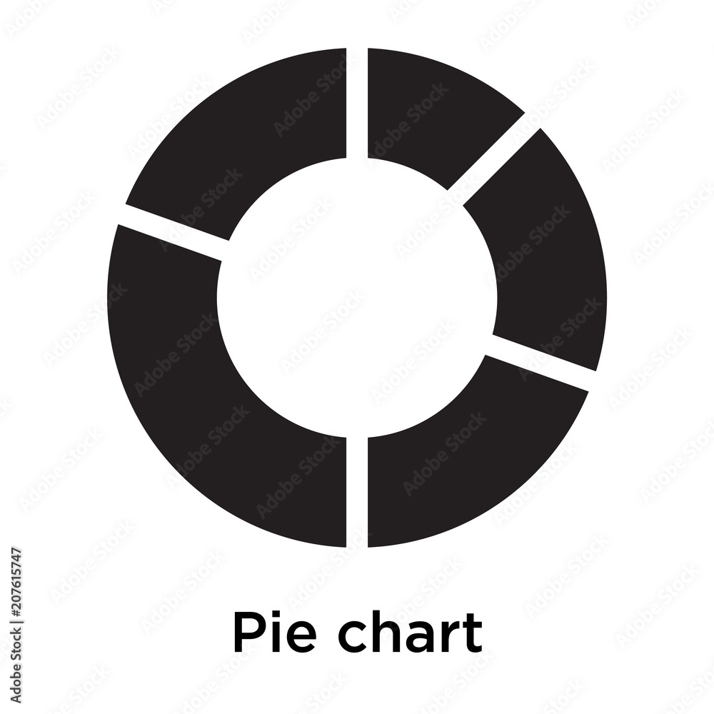 Pie chart icon vector sign and symbol isolated on white background, Pie ...