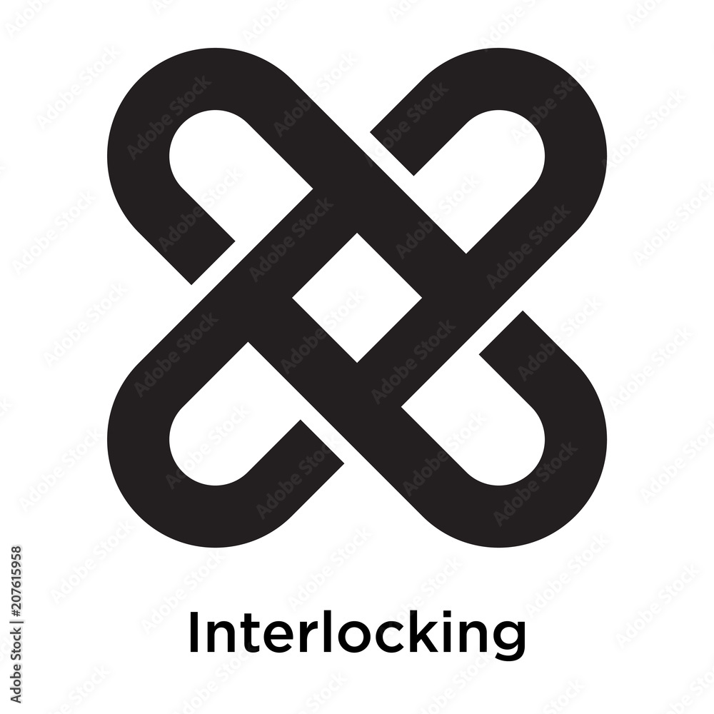 Interlocking icon vector sign and symbol isolated on white background ...