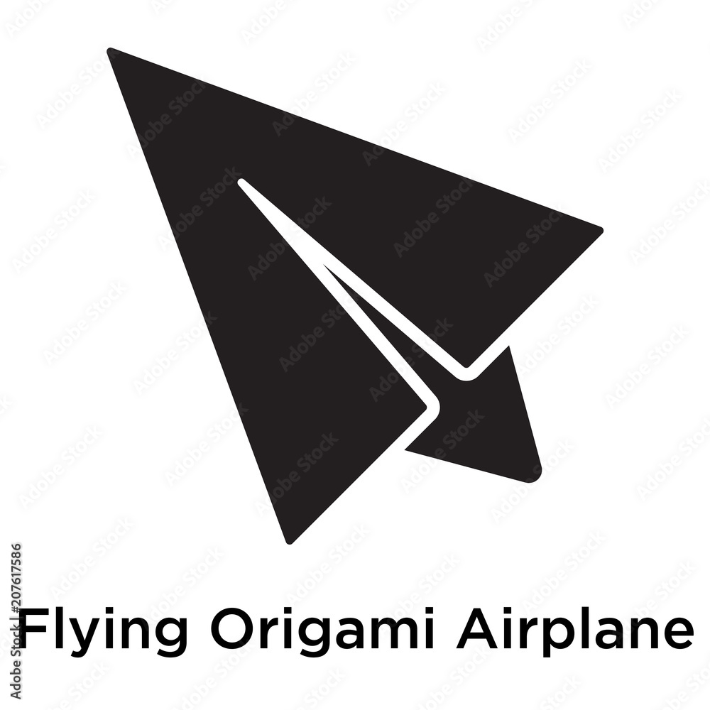 Flying Origami Airplane icon vector sign and symbol isolated on white ...