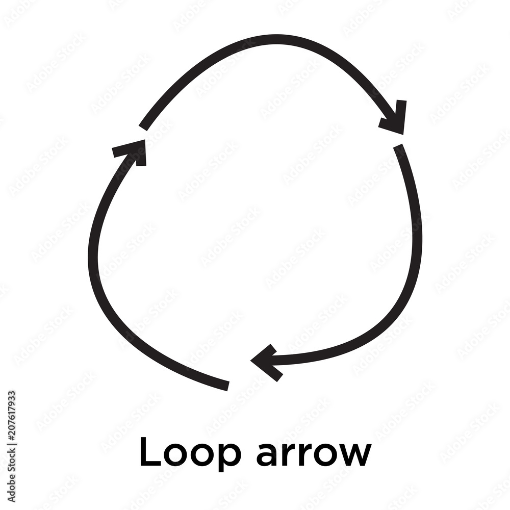 Loop arrow icon vector sign and symbol isolated on white background ...