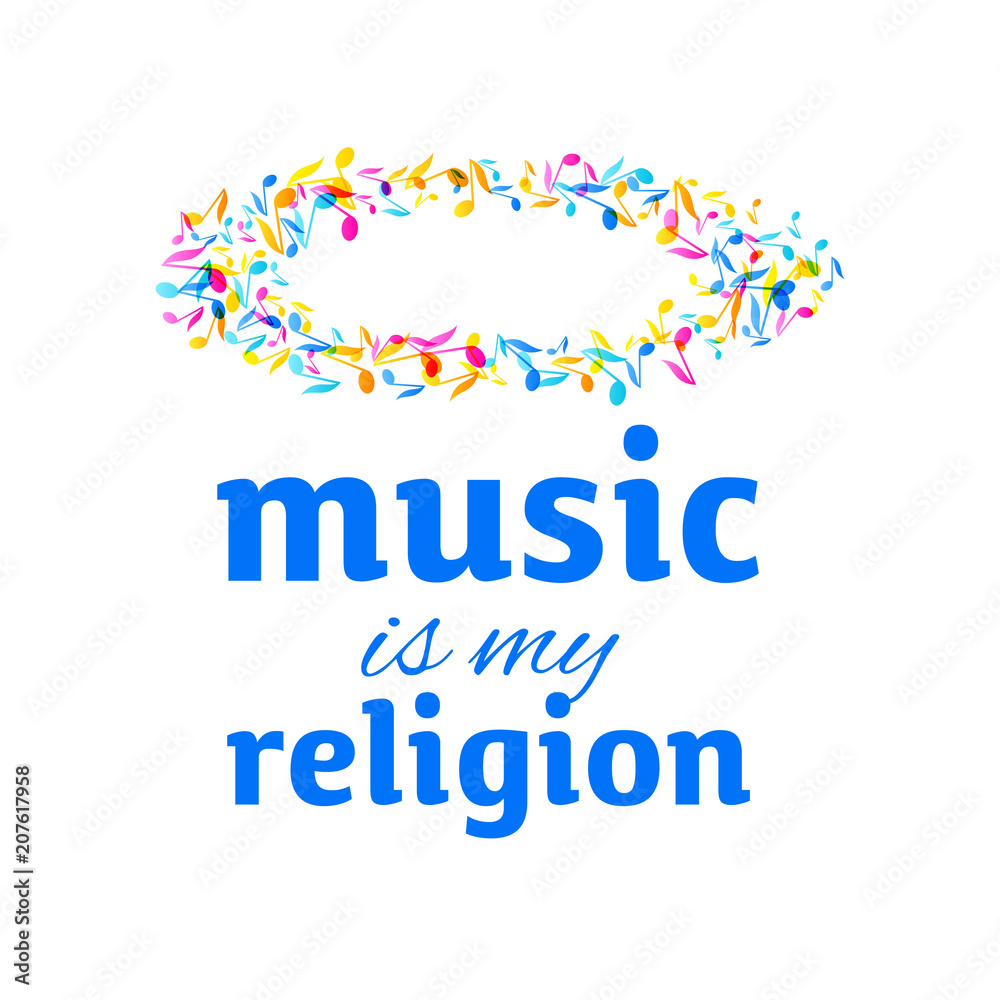 Colorful Music Quote notes background. Musical festival poster template ...