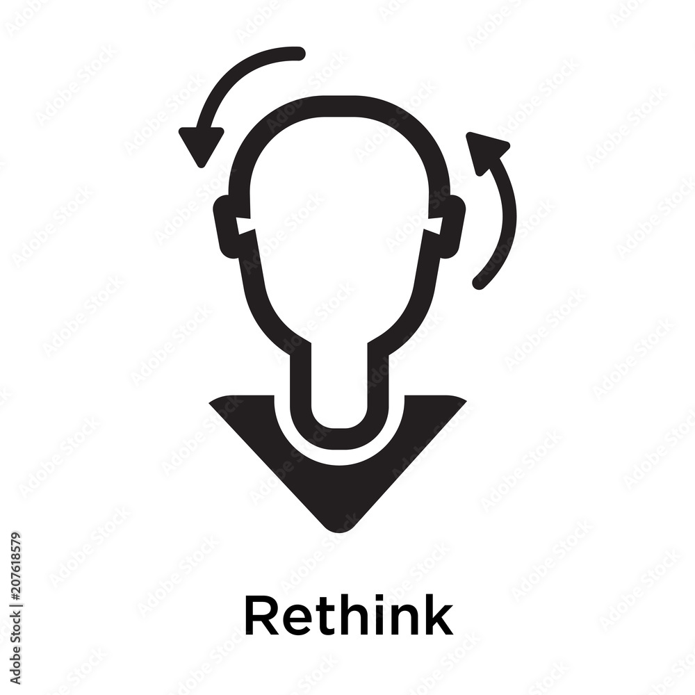 Rethink icon vector sign and symbol isolated on white background ...