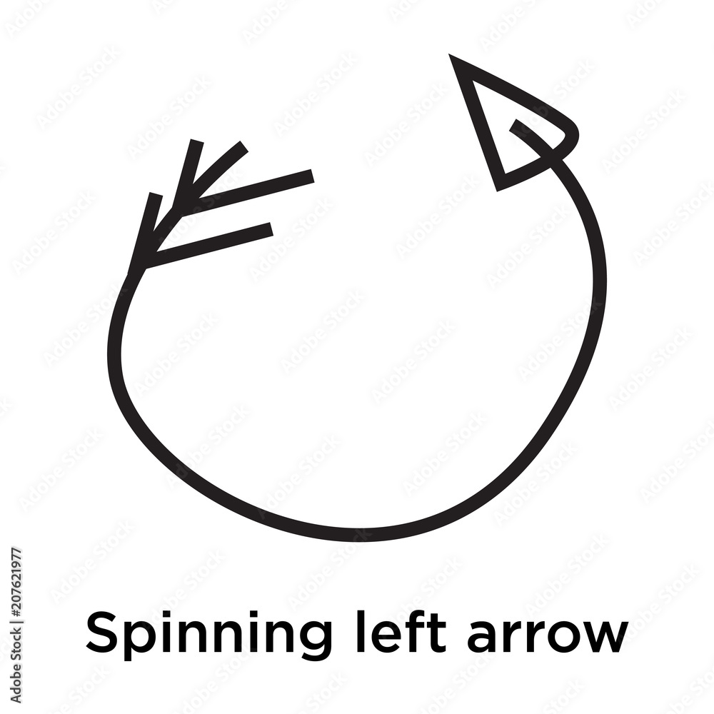 Spinning left arrow icon vector sign and symbol isolated on white ...