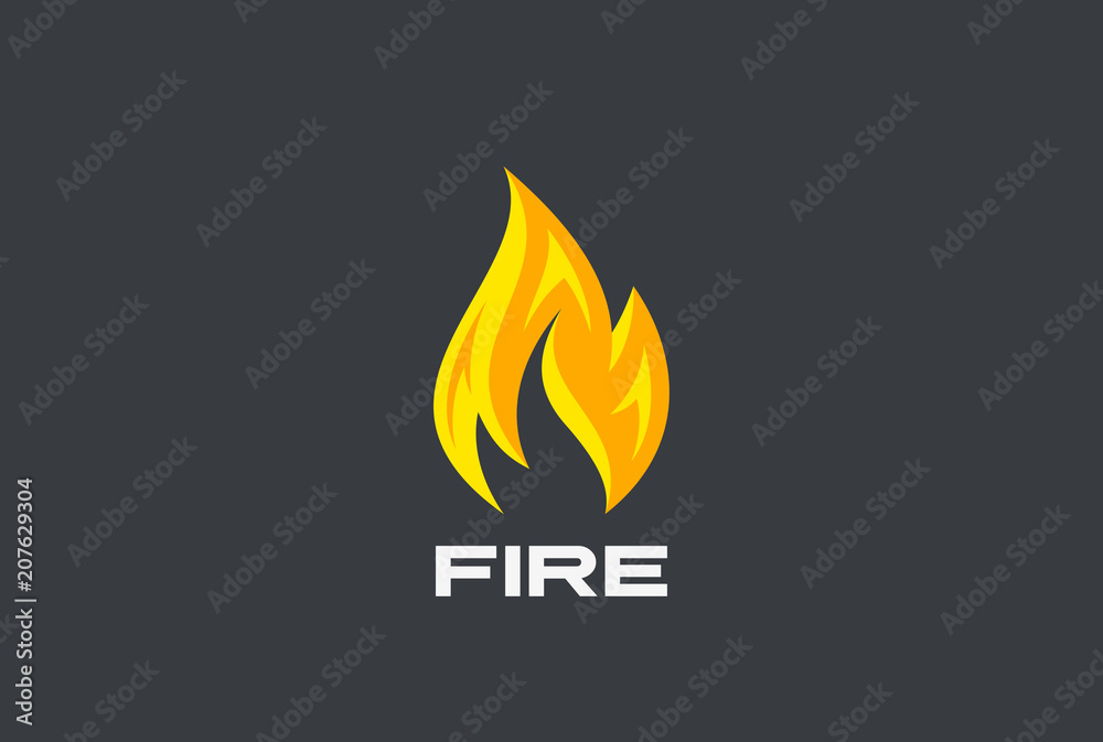 Fire Flame Logo design vector. Burning Energy Power icon Stock Vector ...