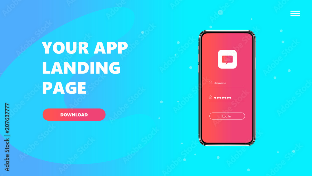 App Landing Page Mobile UI Kit, Responsive smartphone design mockup ...