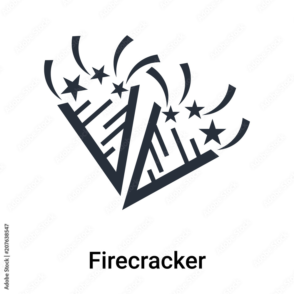 Firecracker icon vector sign and symbol isolated on white background ...