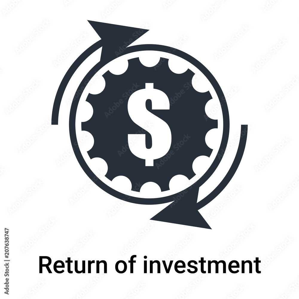 Return of investment icon vector sign and symbol isolated on white ...
