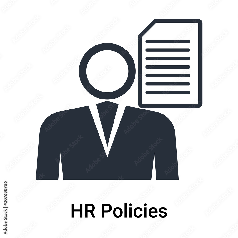 HR Policies icon vector sign and symbol isolated on white background ...