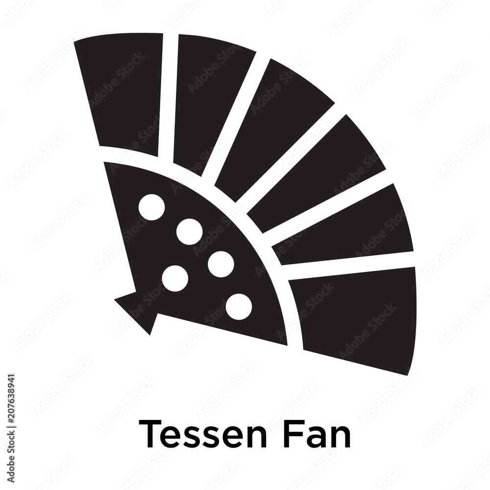 Tessen Fan icon vector sign and symbol isolated on white background ...