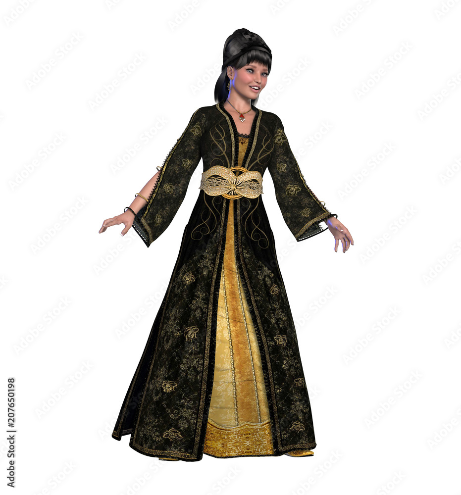 Beautiful Scheherazade Princess 1,001 Nights Stock Illustration | Adobe ...