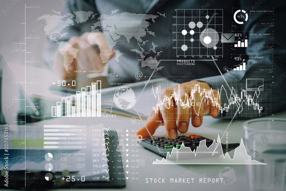 businessman hand working with finances about cost and calculator and ...