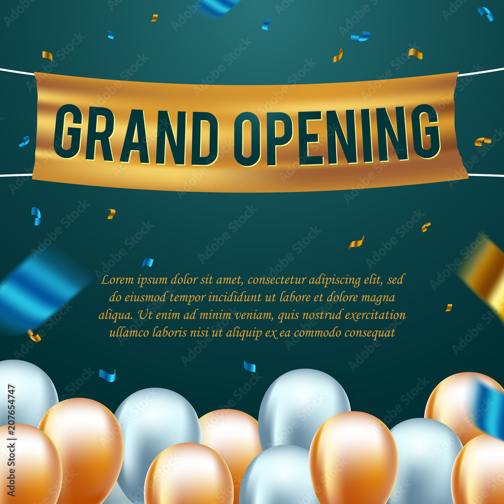 Grand opening vector illustration, background for new store, club, etc ...