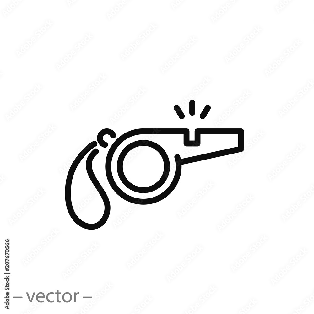 Referee whistle icon vector Stock Vector | Adobe Stock