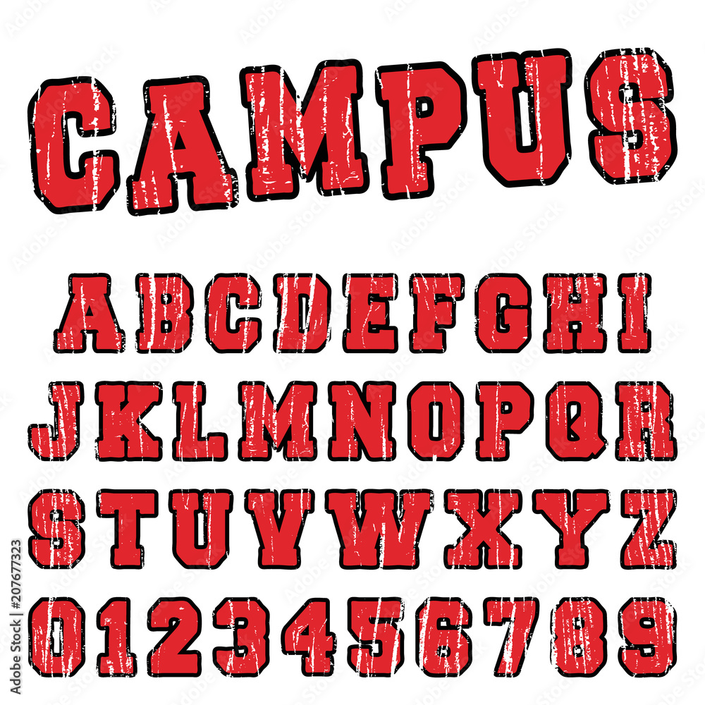 Campus alphabet font template Stock Vector | Adobe Stock