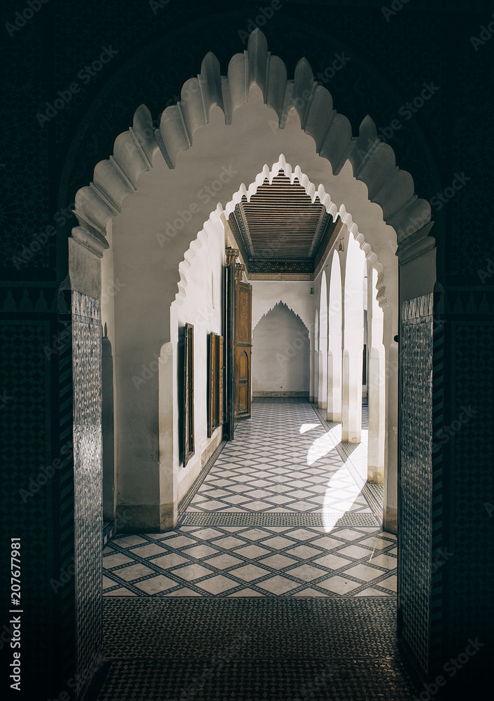 Traditional arabic arch at a palace Stock Photo | Adobe Stock