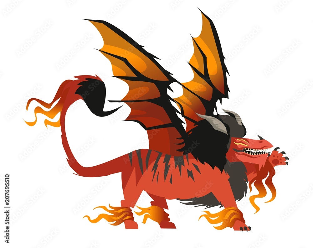 evil demon manticore Stock Vector | Adobe Stock