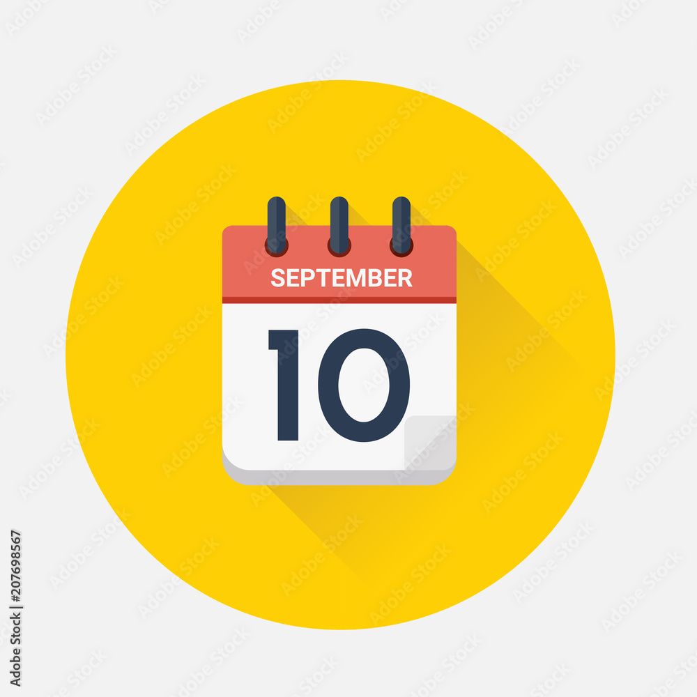 Vector of Day calendar with date September 10, 2018 Stock Vector ...