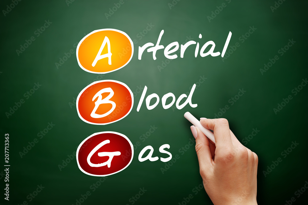ABG - Arterial Blood Gas acronym, concept on blackboard Stock Photo | Adobe Stock
