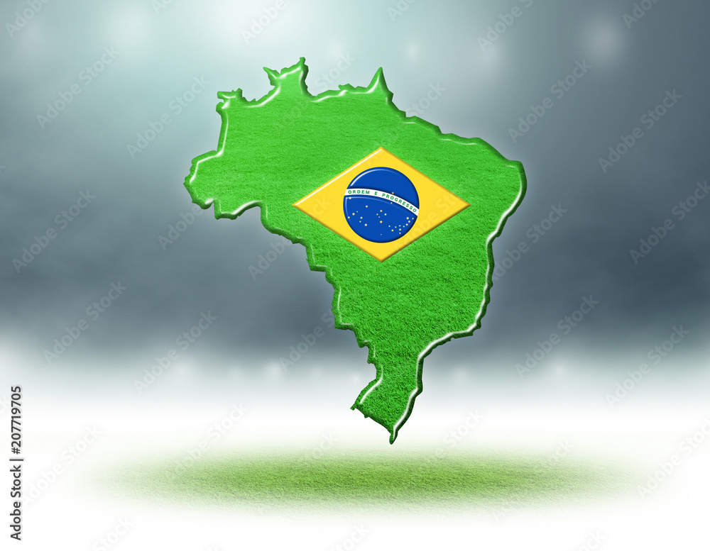 map of brazil design with grass texture of soccer fields Stock ...