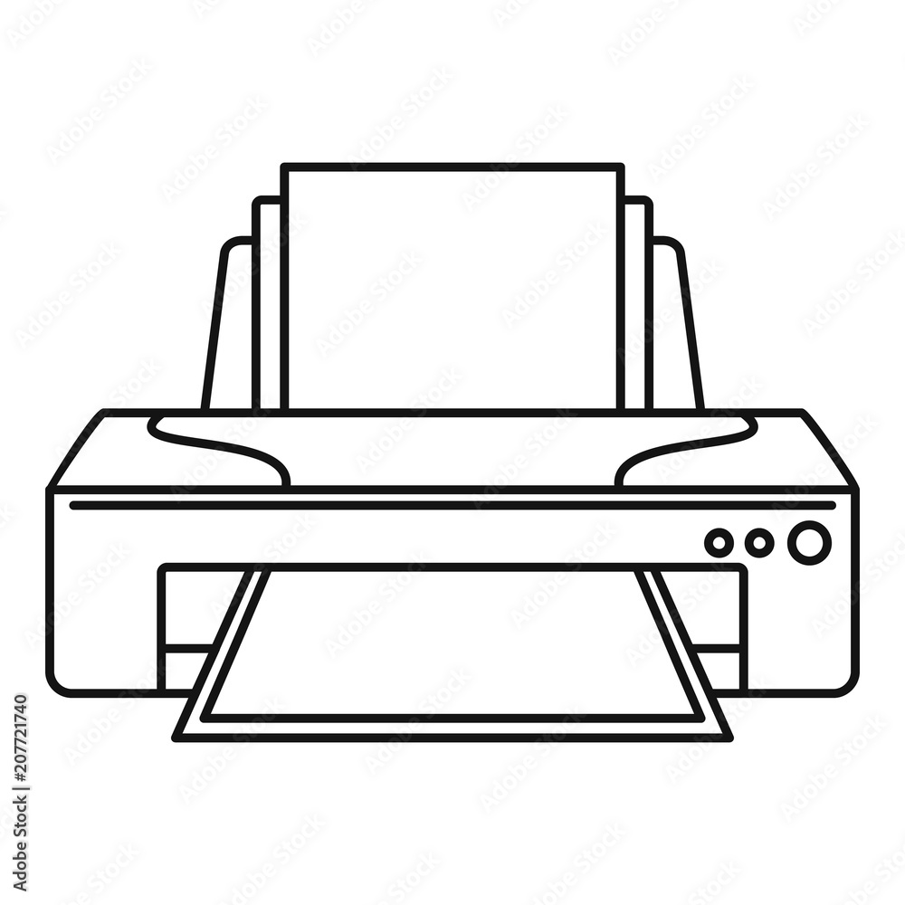 Jet printer icon. Outline illustration of jet printer vector icon for ...