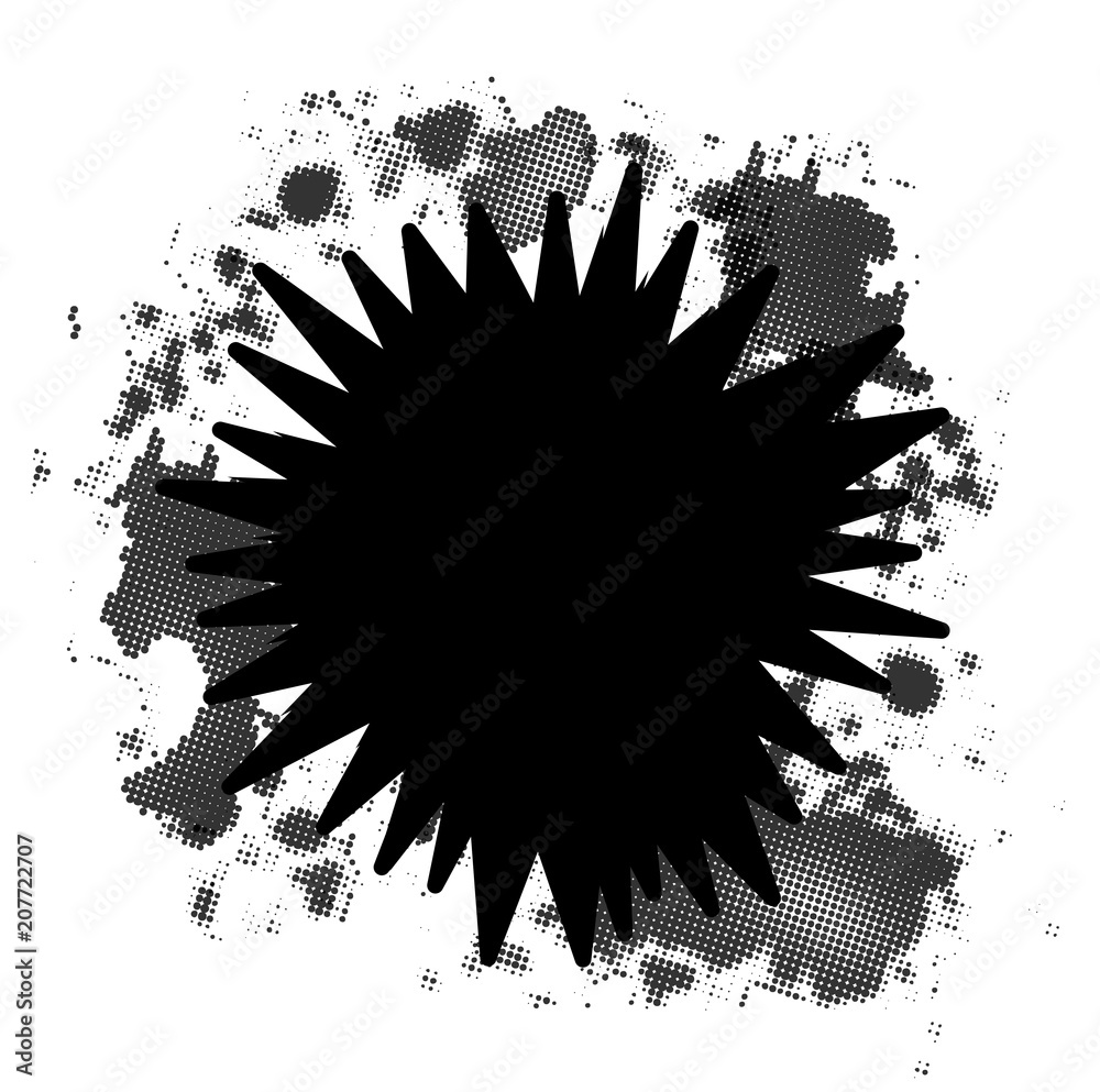 Black Splat Cartoon Style Stock Vector | Adobe Stock