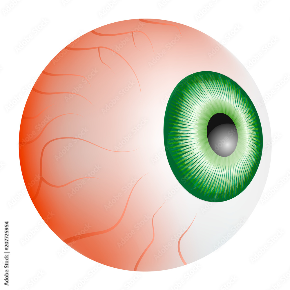 Eyeball blood mockup. Realistic illustration of eyeball blood vector ...