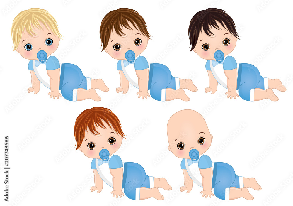 Baby Boy Crawling Clip Art