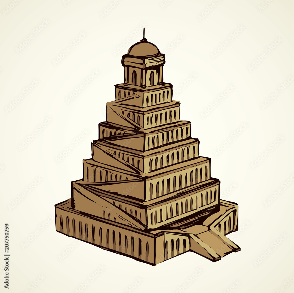 Tower of Babel. Vector drawing vector de Stock | Adobe Stock