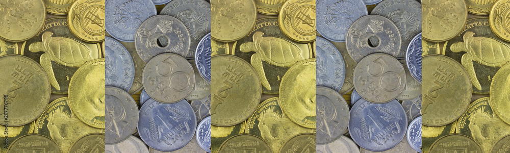 Worlds Golden and Silver coins pattern. Money concept. Background ...