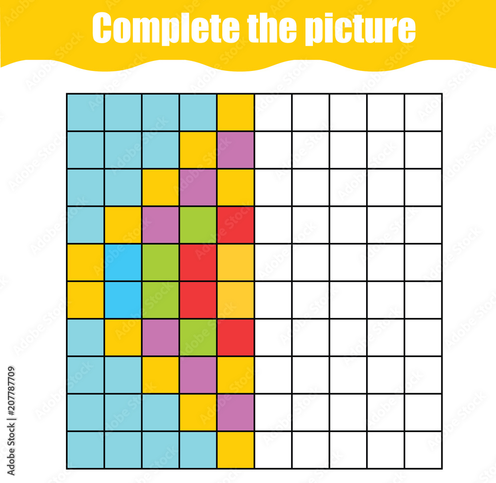 Coloring page with abstract geometric pattern. Educational game for ...